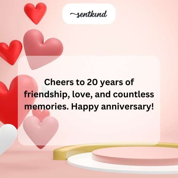 50 Happy 20-years anniversary wishes for all subjects