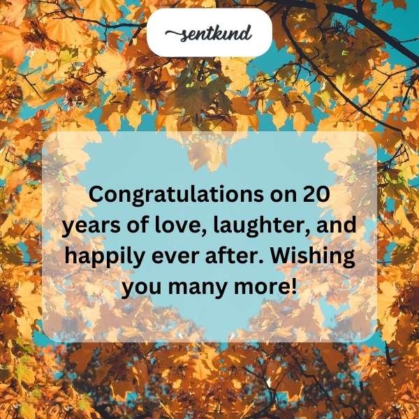50 Happy 20-years anniversary wishes for all subjects